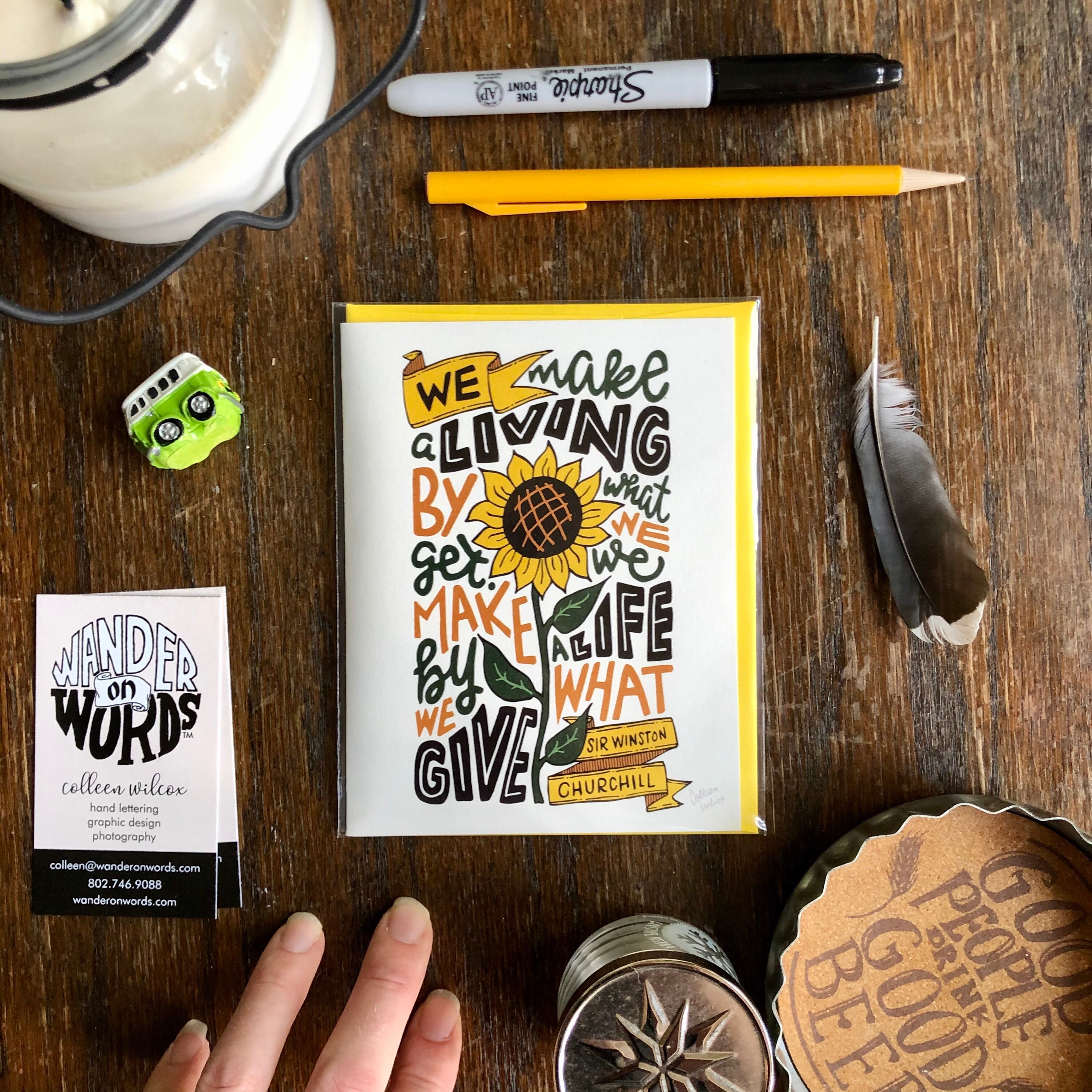 Hand-lettered Living Vs Life Card, Inspirational Hand-lettered Card ...