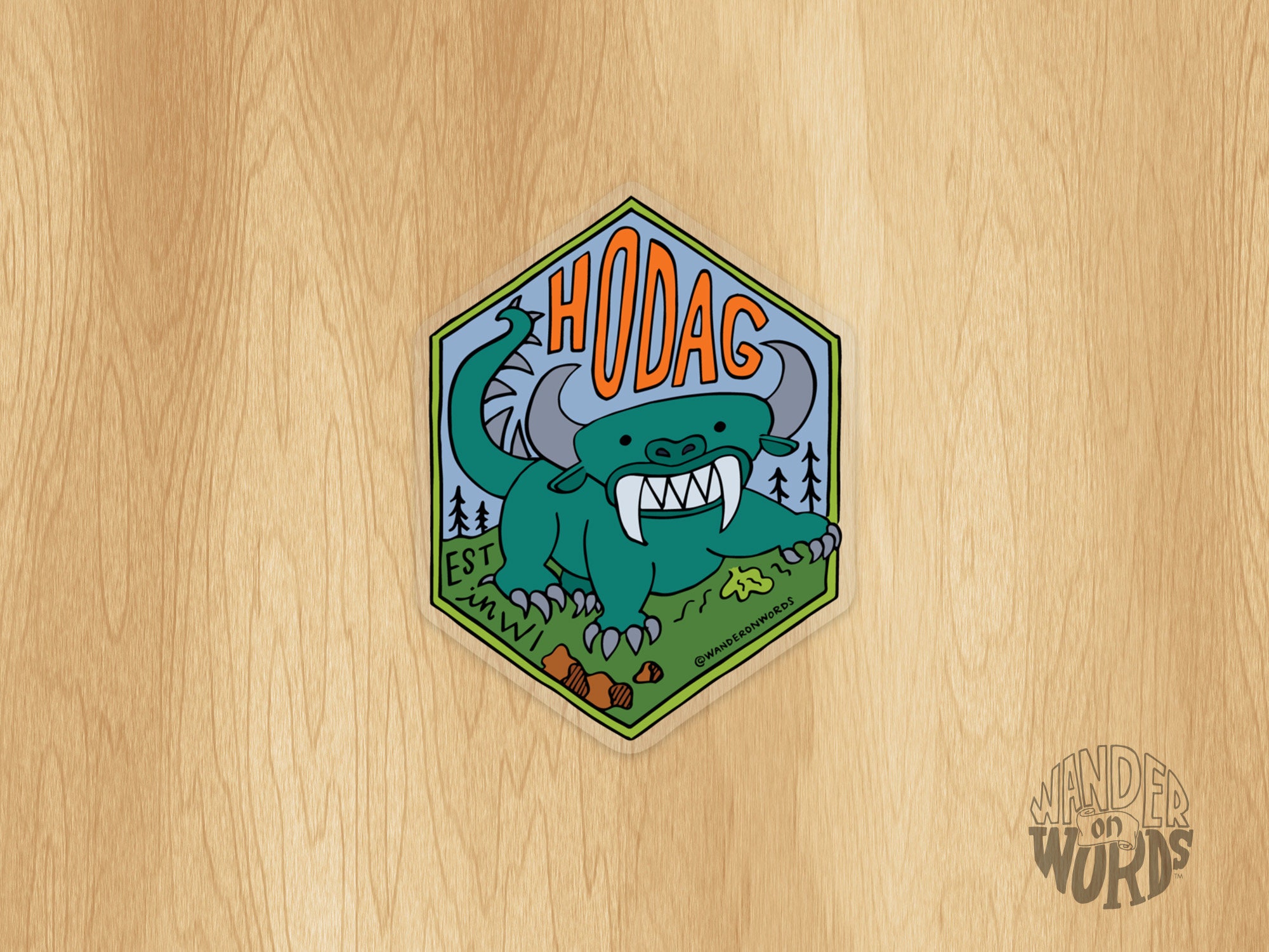 Hand-lettered Hodag Sticker, Wisconsin Sticker, Mythological Critter ...