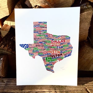 Hand-lettered Texas Print, Texas Artwork, Texas Gift, Texas Design ...
