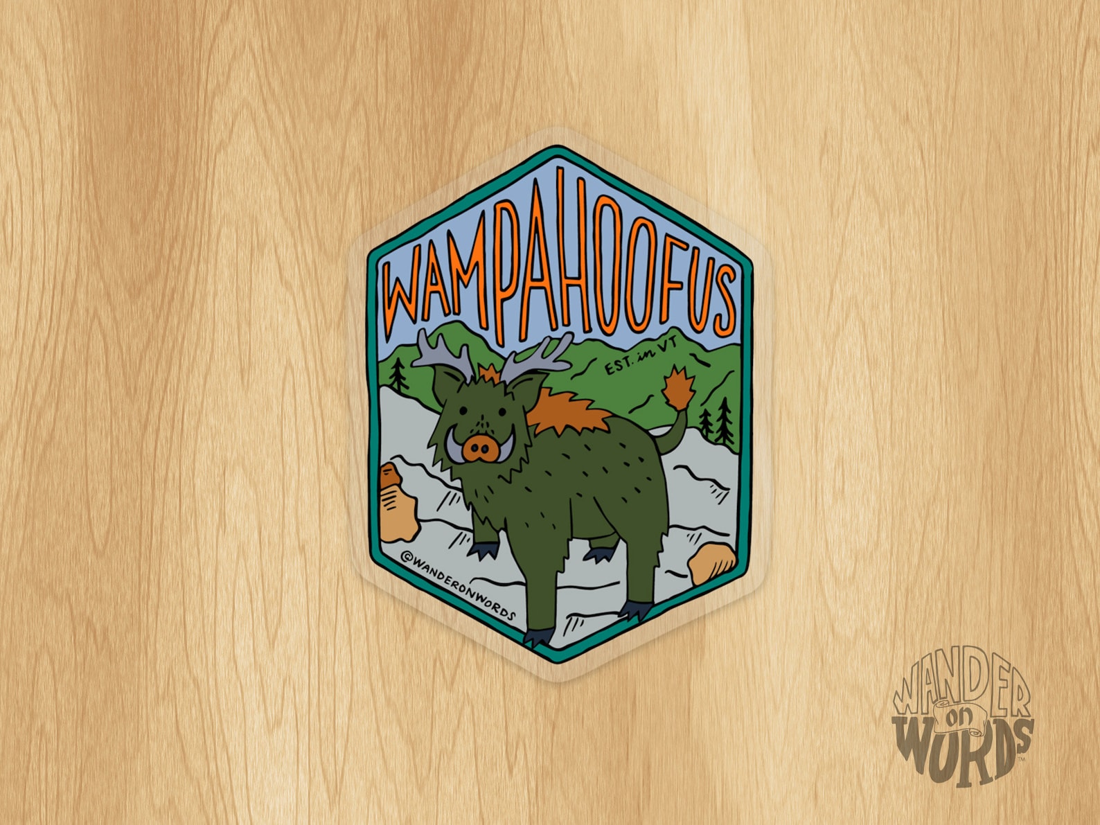 Hand-lettered Wampahoofus Sticker Vermont Sticker - Etsy