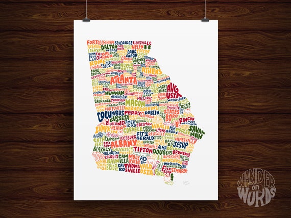 Hand-lettered Georgia Print Georgia Artwork Georgia Gift - Etsy