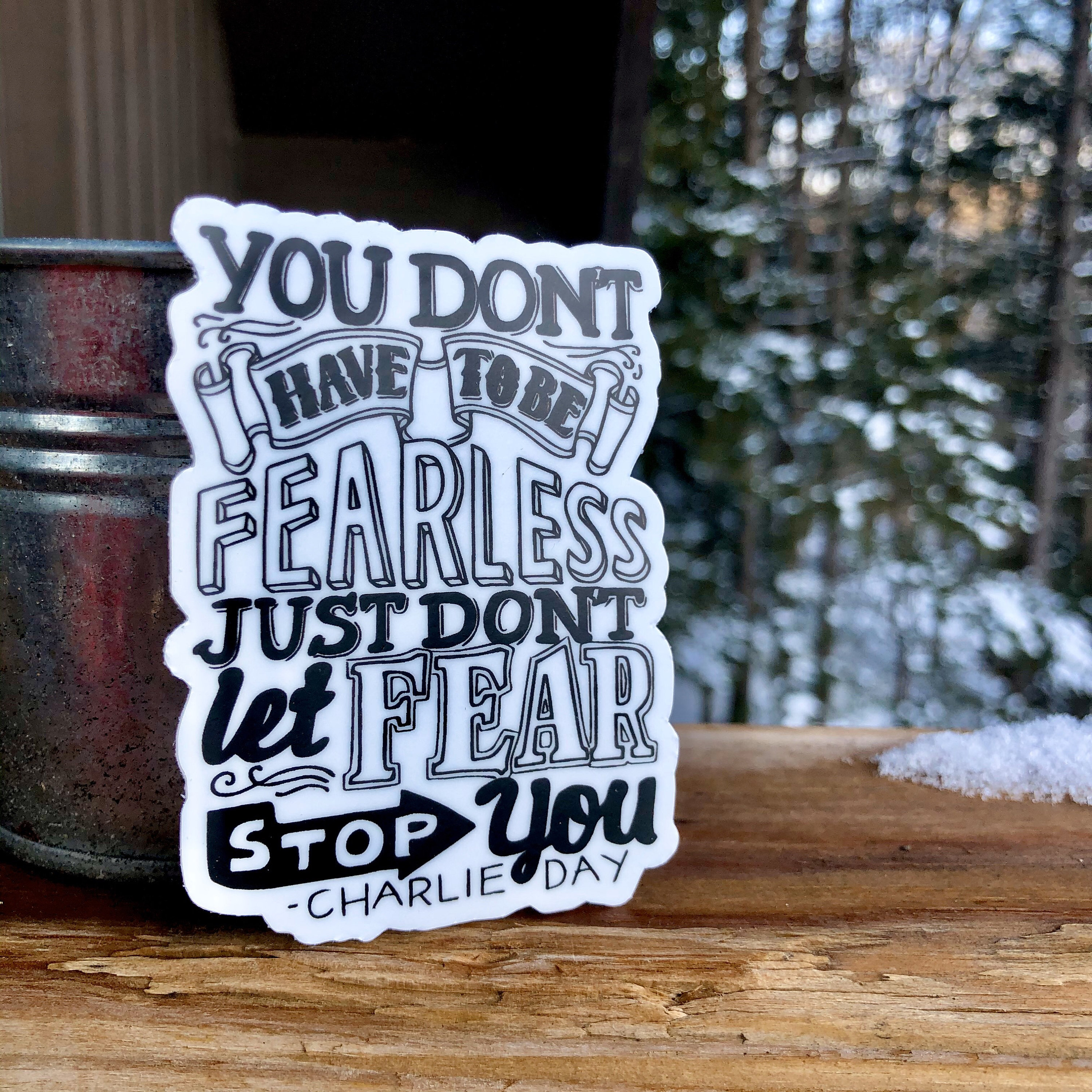 Hand-Lettered Fearless Sticker Inspirational Sticker Be | Etsy