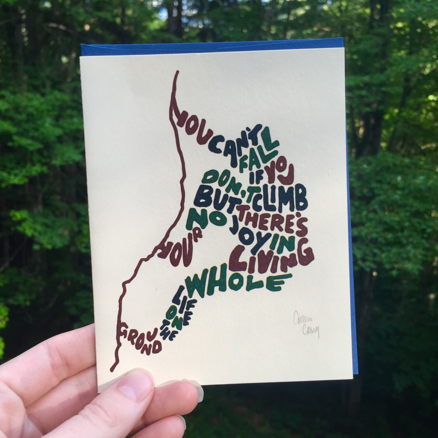 Hand-lettered Encouraging Climbing Card Motivational Card | Etsy