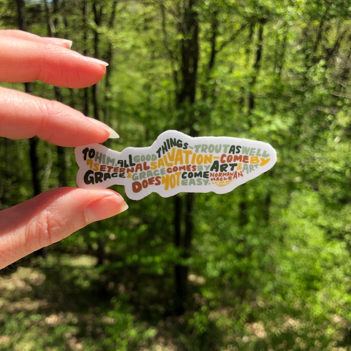 Hand-lettered Trout Sticker, Inspirational Sticker, Fly Fishing Sticker ...