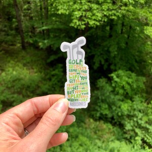Hand-lettered Golf Sticker, Golf Clubs Sticker, Golfer Sticker ...