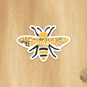 Hand-lettered Bee Sticker, Keeping of Bees Sticker, Beekeeper Sticker ...