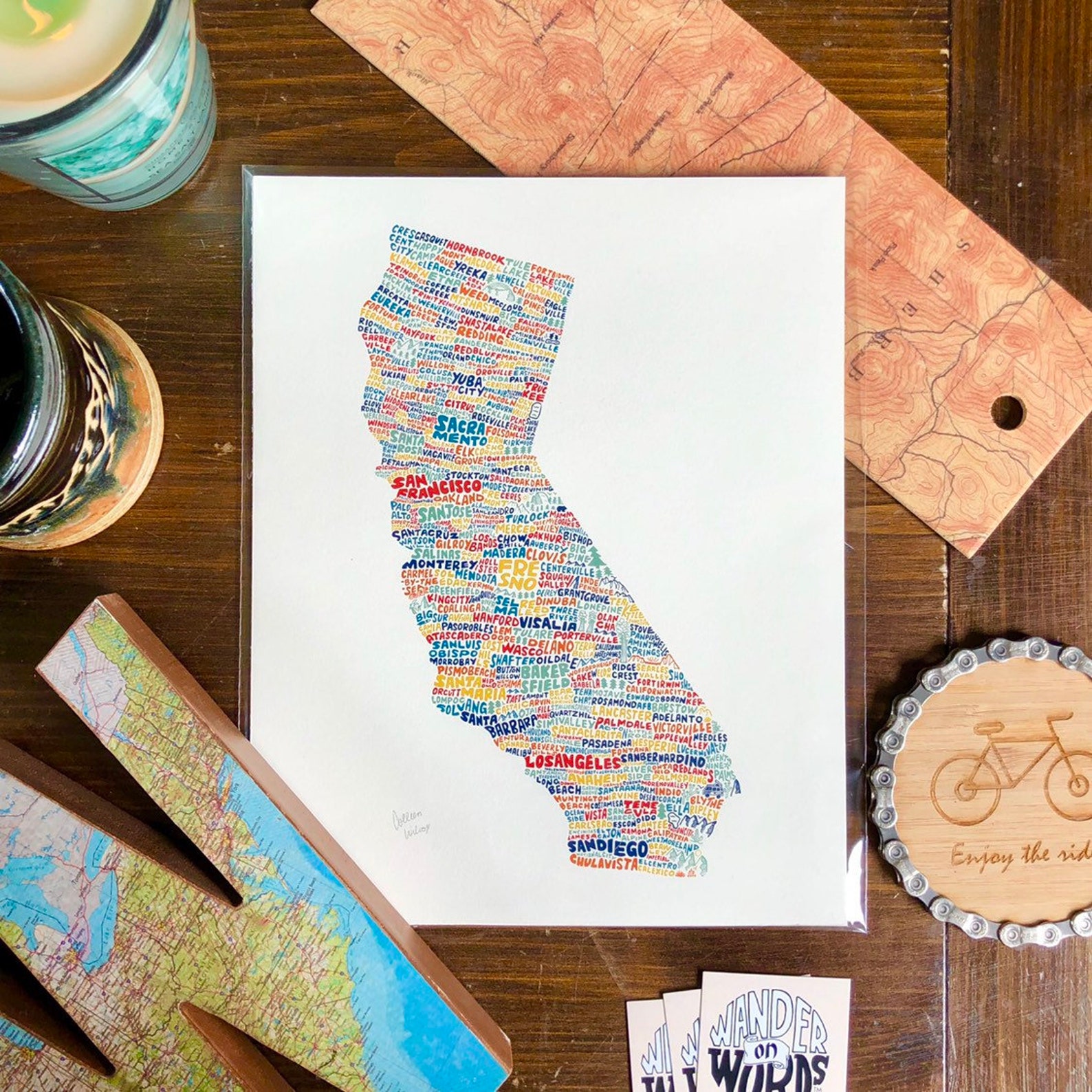Hand-lettered California Print, California Artwork, California Gift ...