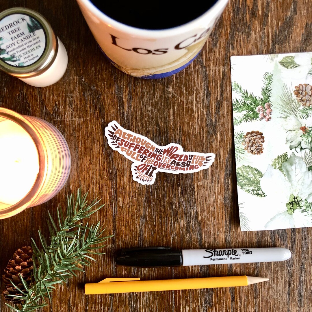 Hand-lettered Uplifting Eagle Sticker, Overcoming Suffering Sticker ...