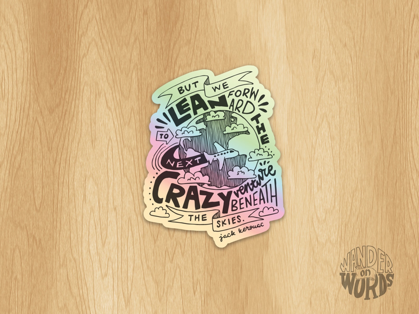 Hand-lettered Lean Forward Sticker Inspirational Holographic - Etsy