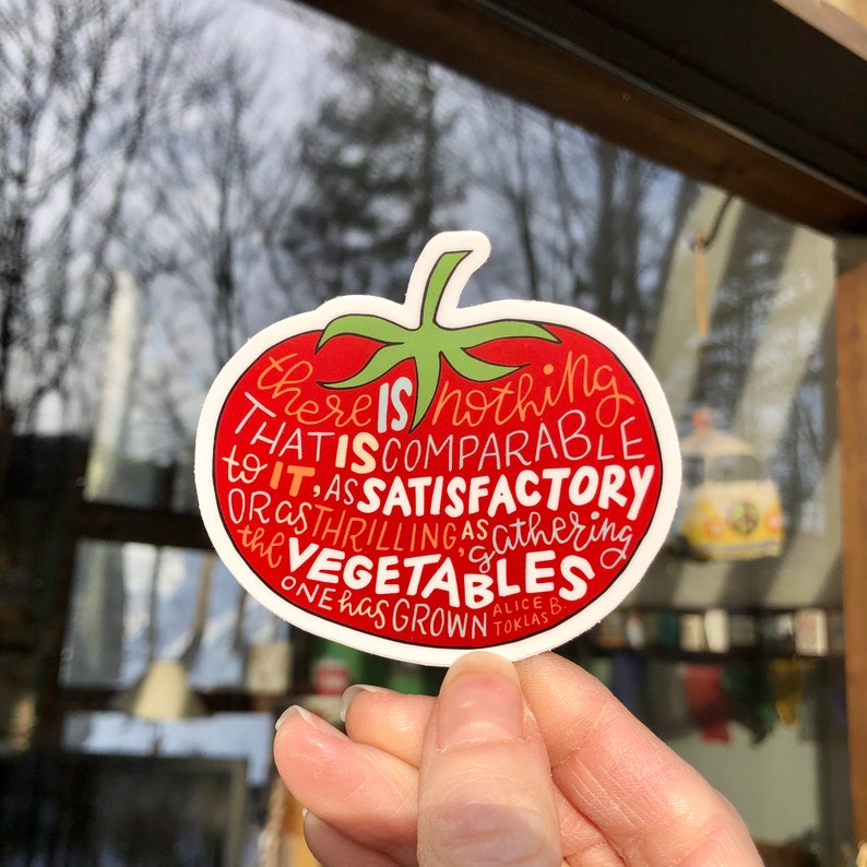 Hand-lettered Tomato Gardening Sticker Gardener Sticker - Etsy