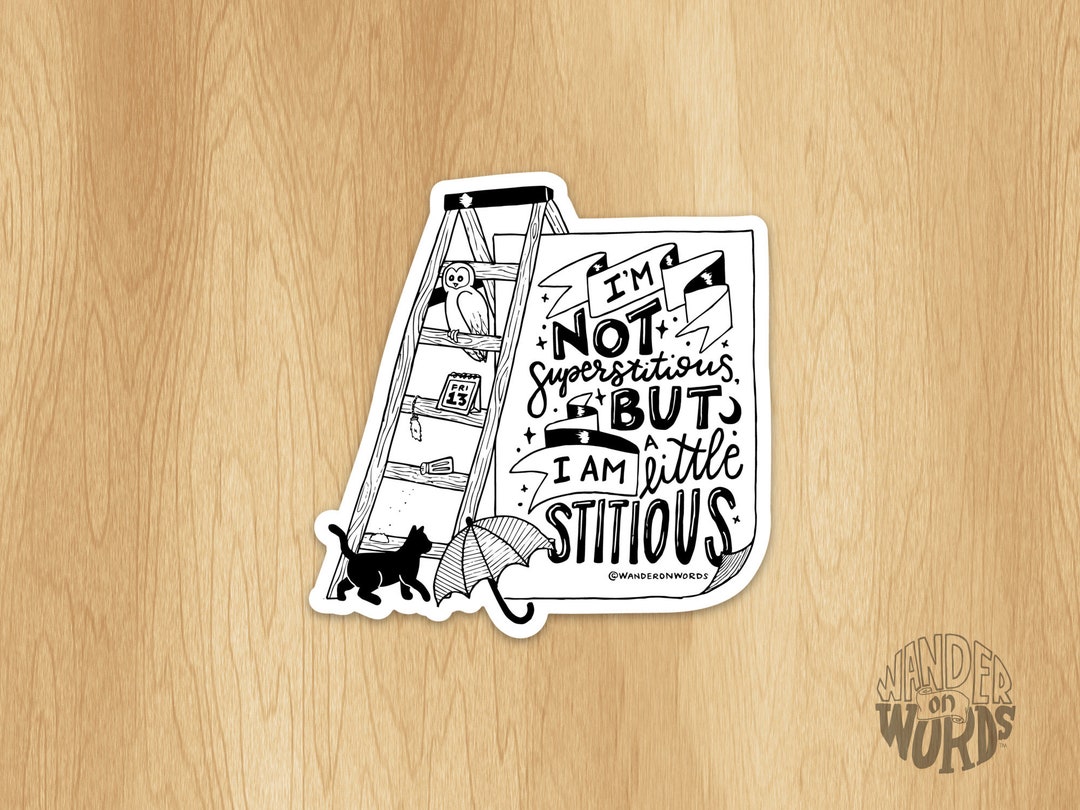 Hand-lettered Little Stitious Sticker, the Office Quote Sticker ...