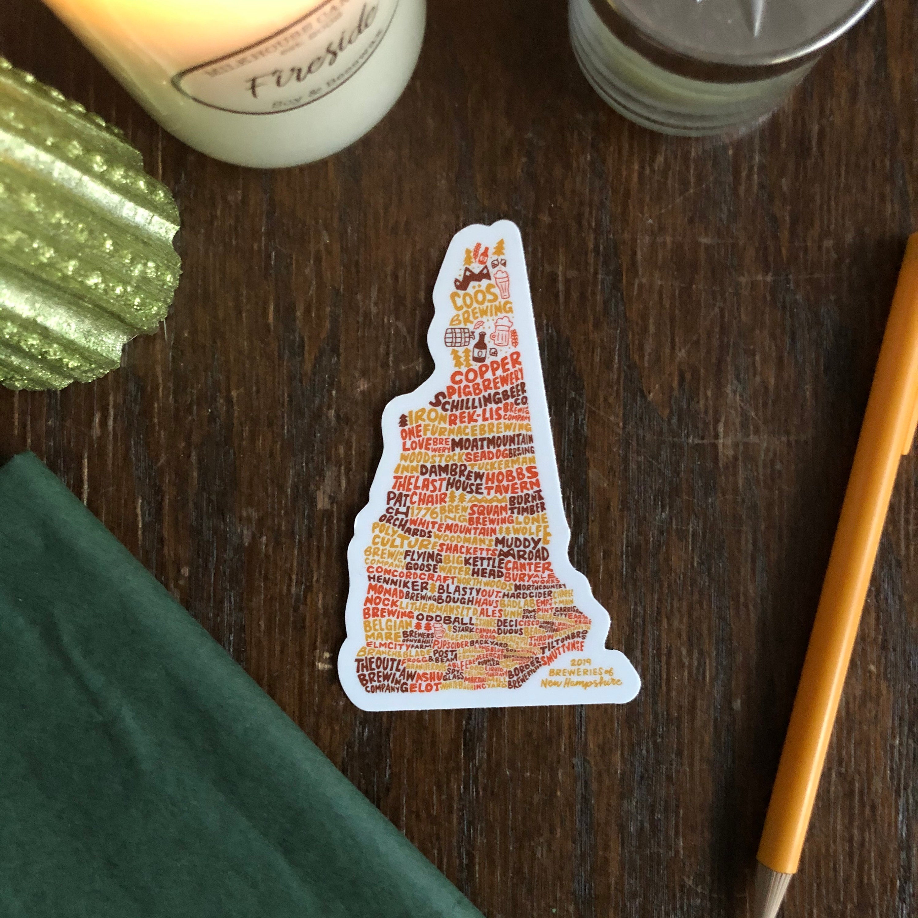 Hand-Lettered Brew New Hampshire Sticker Breweries of New | Etsy