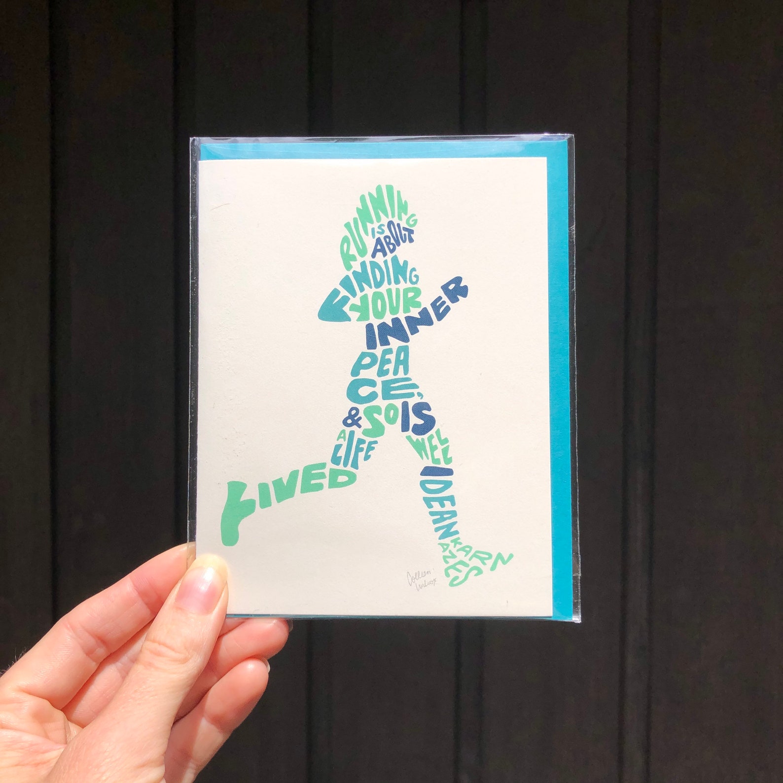 Hand-lettered Running Card Runner Card Blank Card Friend | Etsy