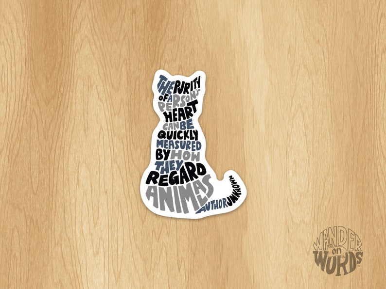 Hand-lettered Cat Sticker, Inspirational Sticker, Animal Sticker ...