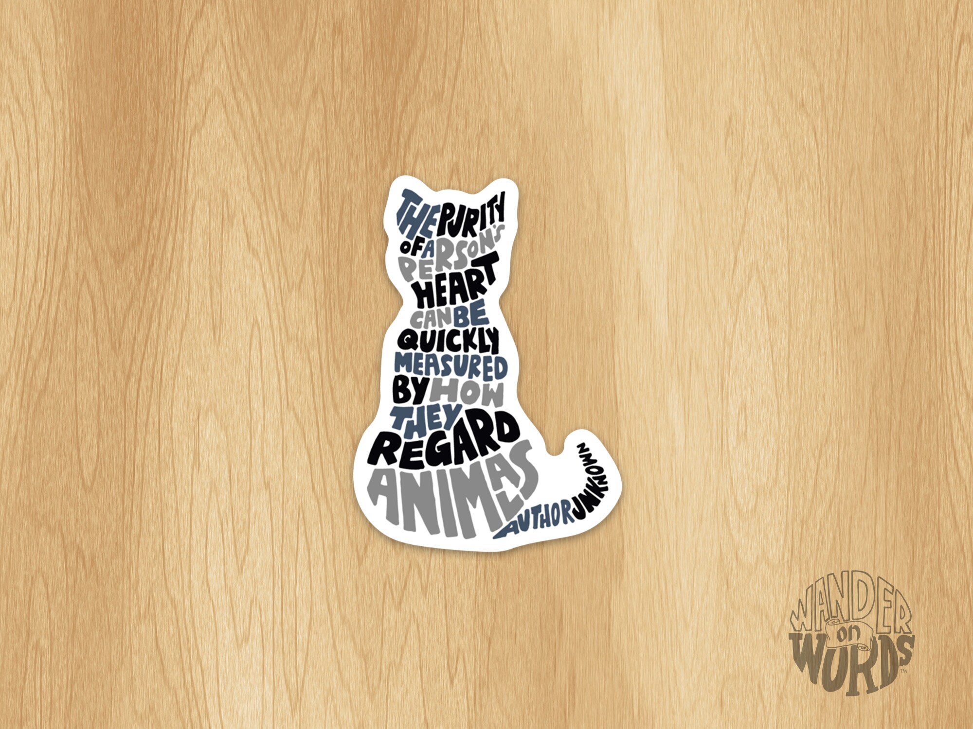 Hand-lettered Cat Sticker Inspirational Sticker Animal | Etsy
