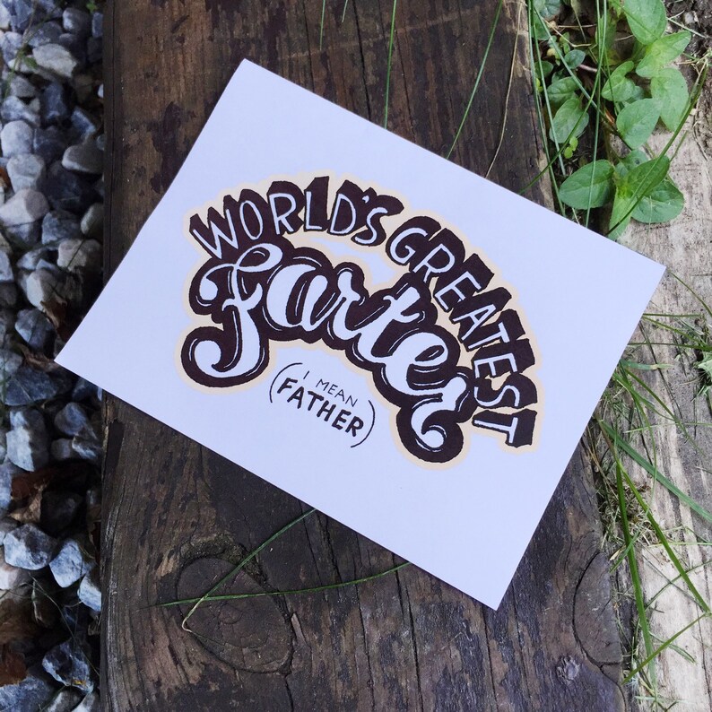 Hand-lettered World's Greatest Farter Father's Day Card, Dad Card ...