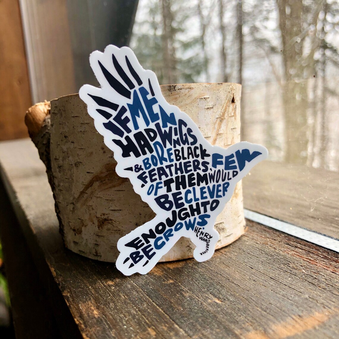 Hand-lettered Crow Sticker Clever Crow Sticker Inspirational | Etsy