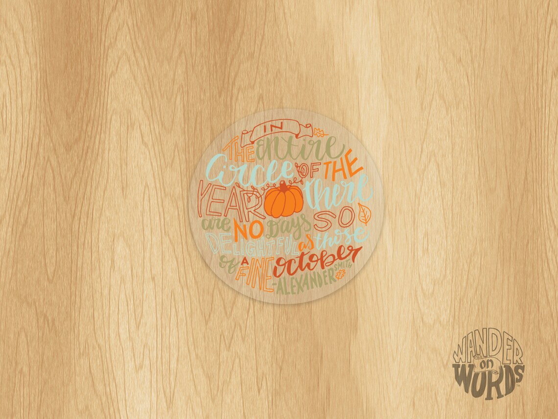 Hand-lettered Clear Fine October Sticker October Lover - Etsy