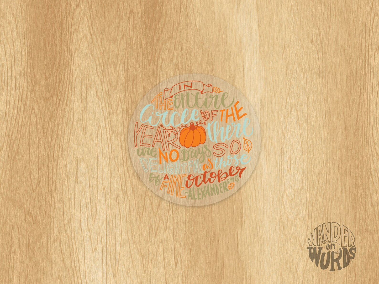 Hand-lettered Clear Fine October Sticker October Lover - Etsy
