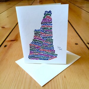 Hand-lettered New Hampshire Card, New Hampshire Shape Card, New ...