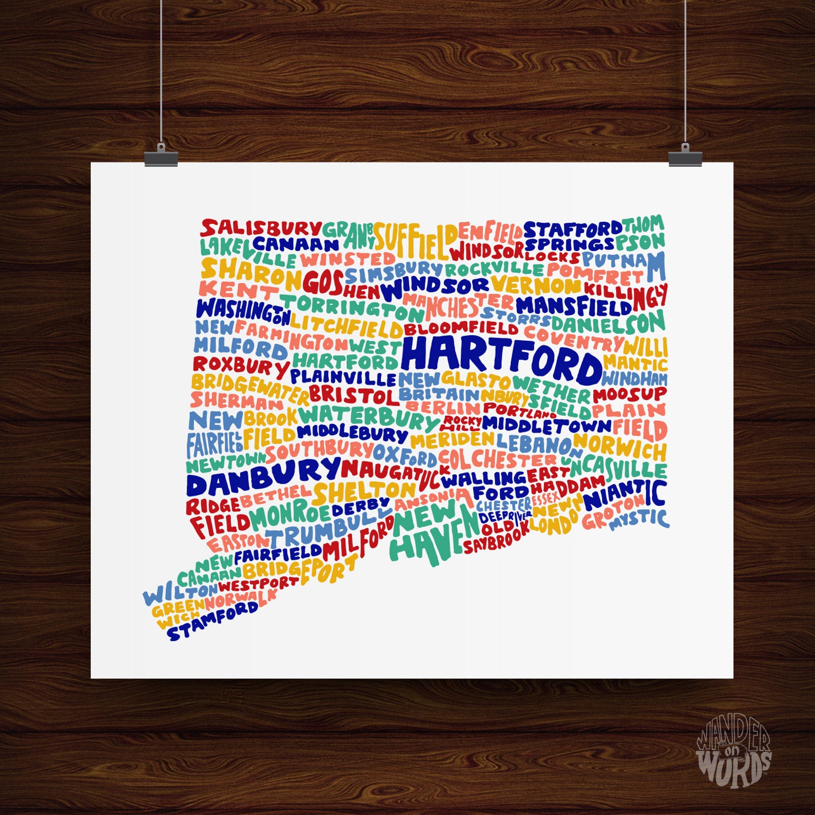 Hand-lettered Connecticut Card Connecticut Gift Connecticut | Etsy