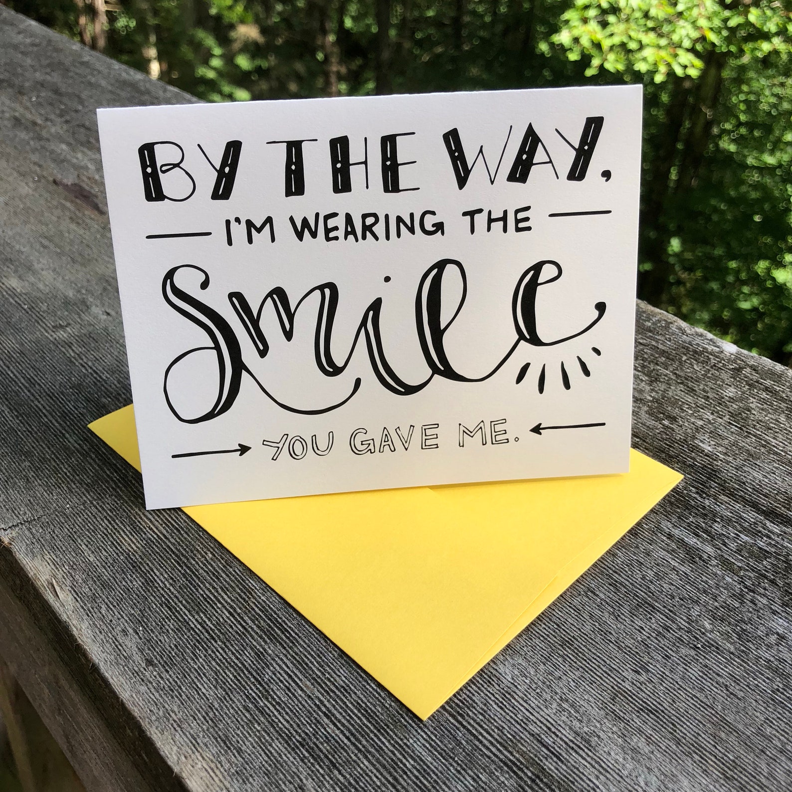 Hand-lettered Smile Card Friendship Card Love Card - Etsy
