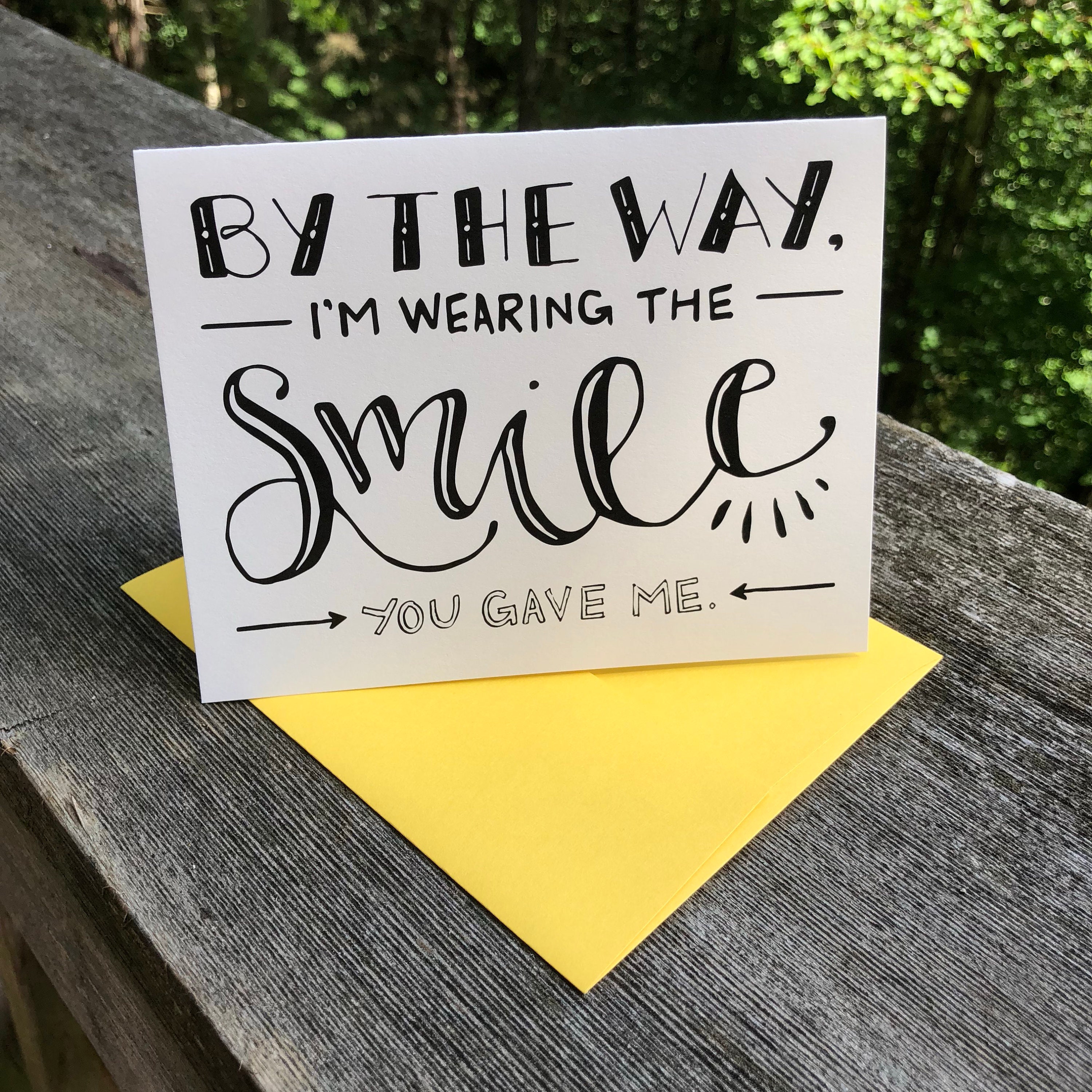 Hand-lettered Smile Card Friendship Card Love Card - Etsy