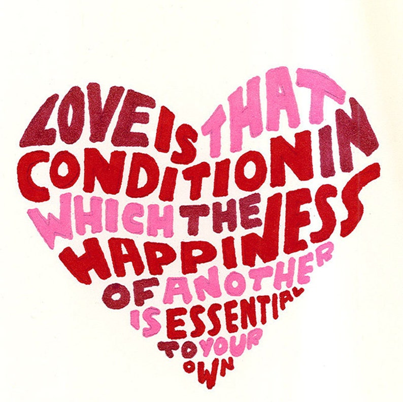 Hand-lettered Love Heart Card Love Card Unique Wedding Card | Etsy