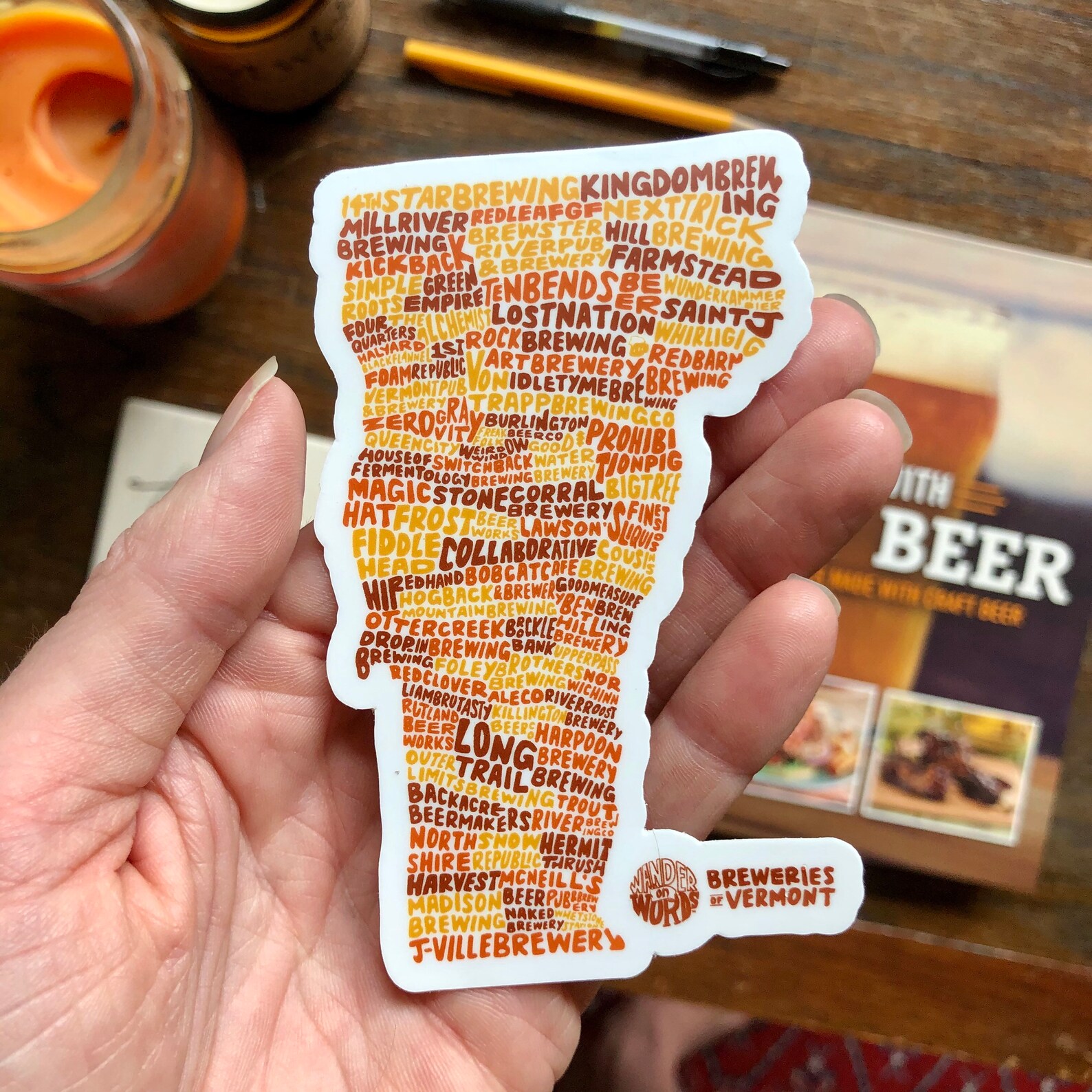 Hand-lettered Brew Vermont Sticker Breweries of Vermont | Etsy