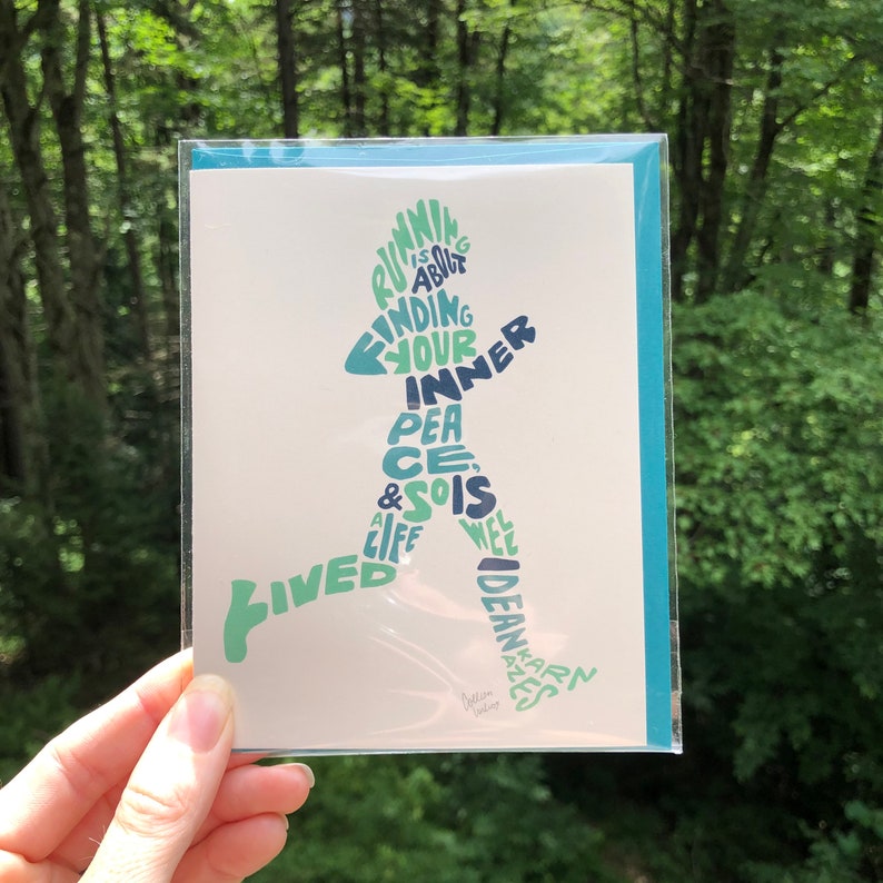 Hand-lettered Running Card Runner Card Blank Card Friend | Etsy