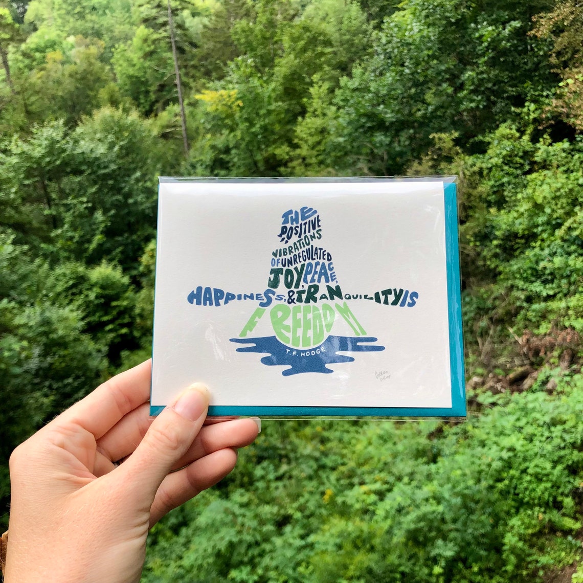 Hand-lettered Tranquility Kayak Card Kayaker Card Nature - Etsy