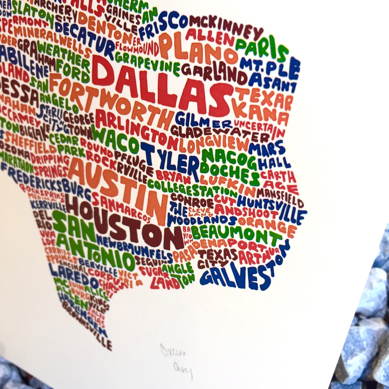 Hand-lettered Texas Print, Texas Artwork, Texas Gift, Texas Design ...