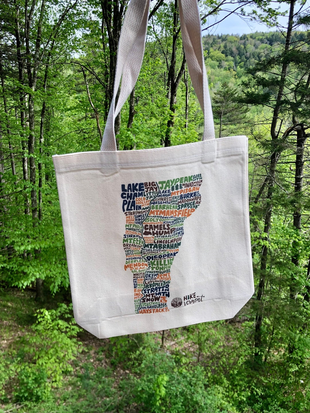 Hand-lettered Hike Vermont Tote Bag, Vermont Tote Bag, Unique Vermont ...