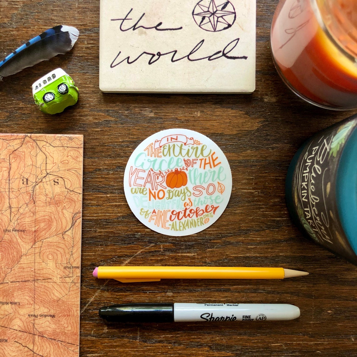 Hand-lettered Clear Fine October Sticker October Lover - Etsy