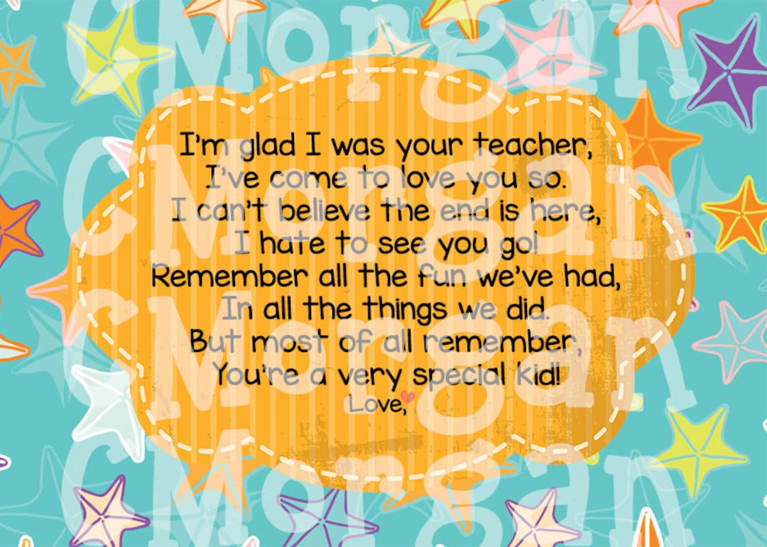 I'm Glad I Was Your Teacher... - Etsy