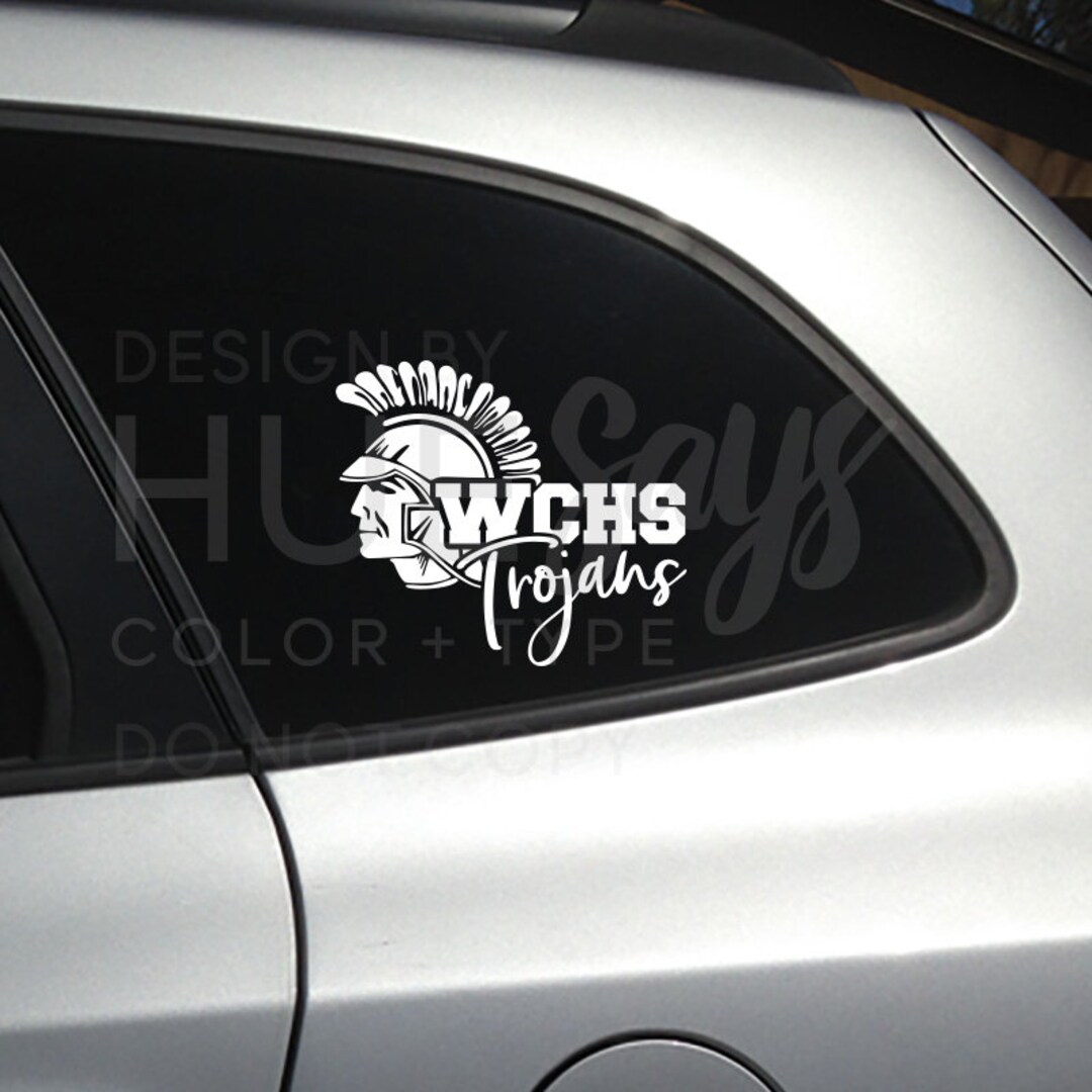 Window Sticker Car Decal Sports Trojans Mascot West - Etsy