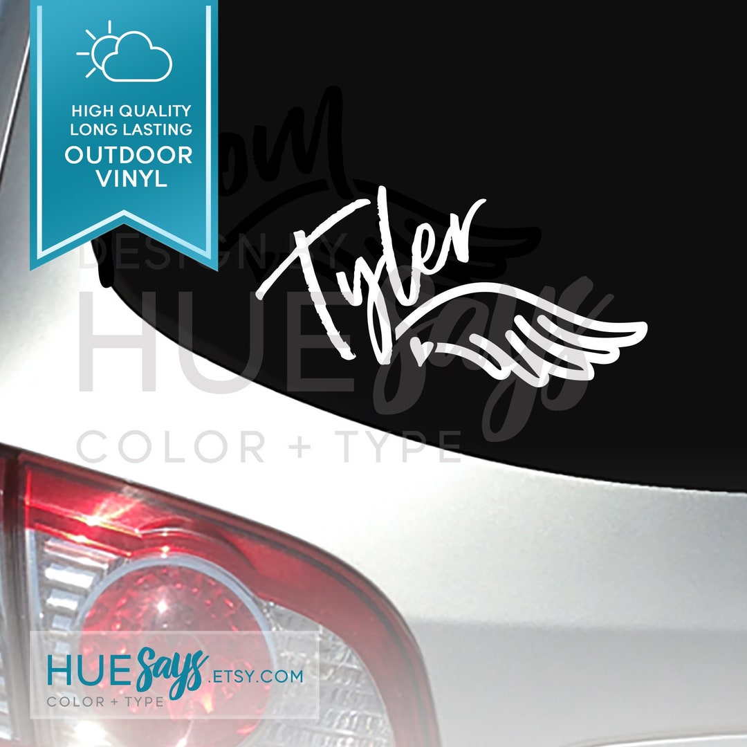 Window Sticker, Car Decal, in Memorial Custom Name Angel Wing - Etsy