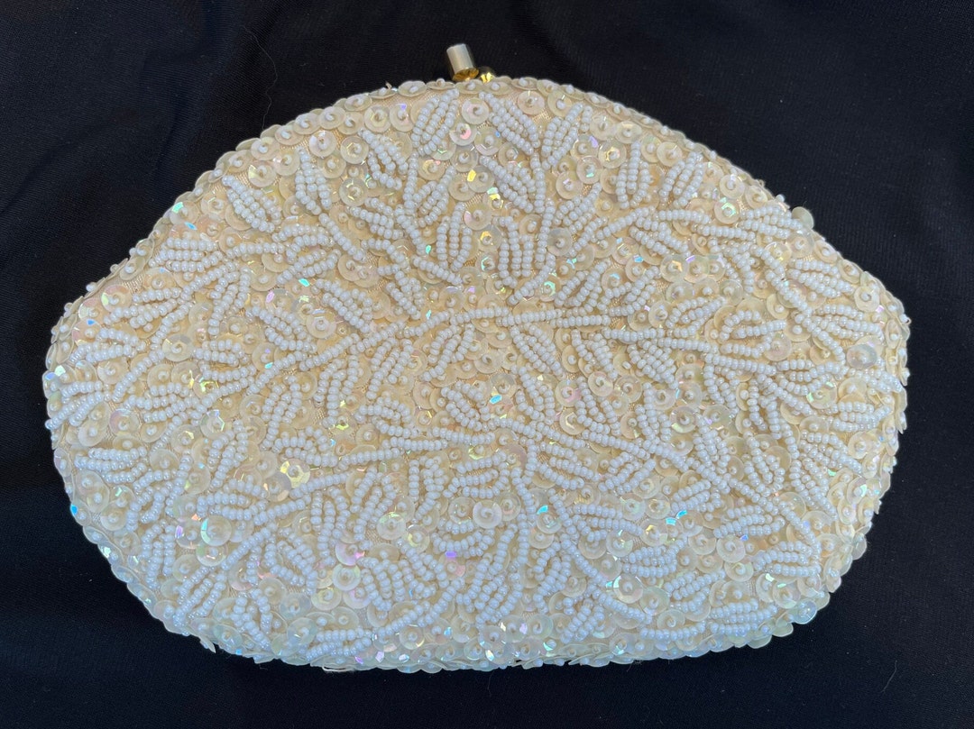 Vintage 1950s Richere Bag by Walborg Made in Hong Kong White Creme ...