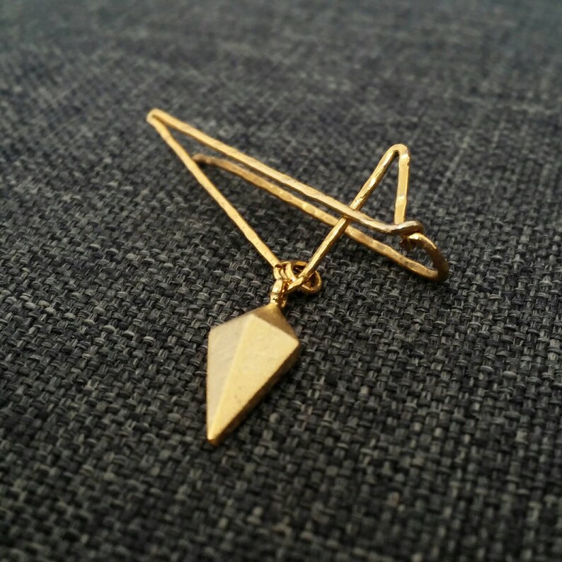 Gold Arrowhead Ear Jacket Pin/ Unique Handmade Etsy Jewelry | Etsy