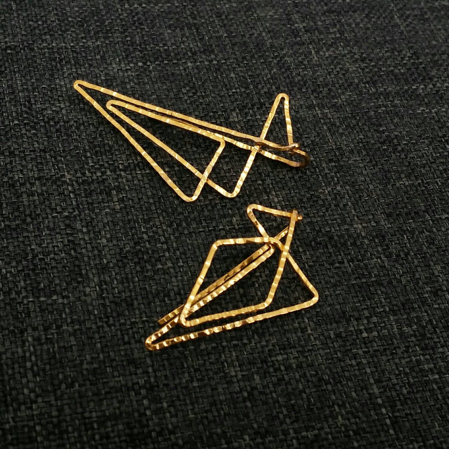 Silver Geometric Earjacket Ear Pin / Unique Handmade Etsy - Etsy
