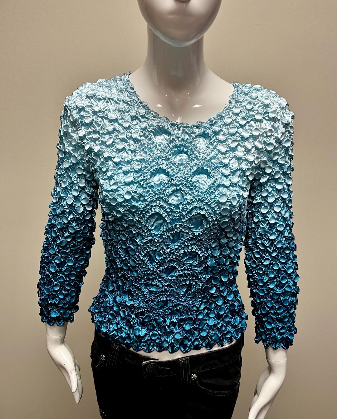 Y2K Blue Ombré Popcorn Bubble Top - Etsy