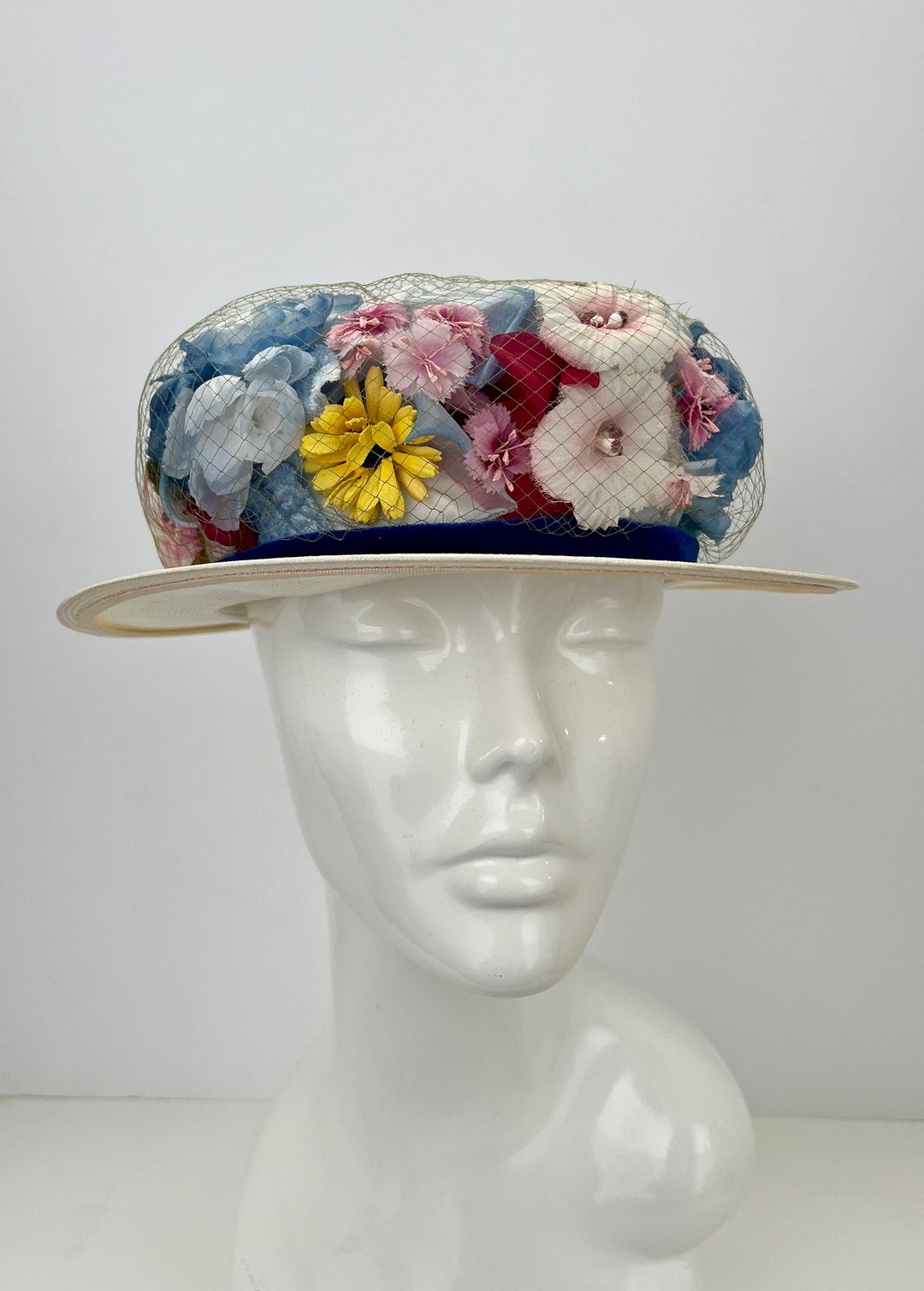 1950's Fine Straw Hat With Flowers by Eaton's - Etsy