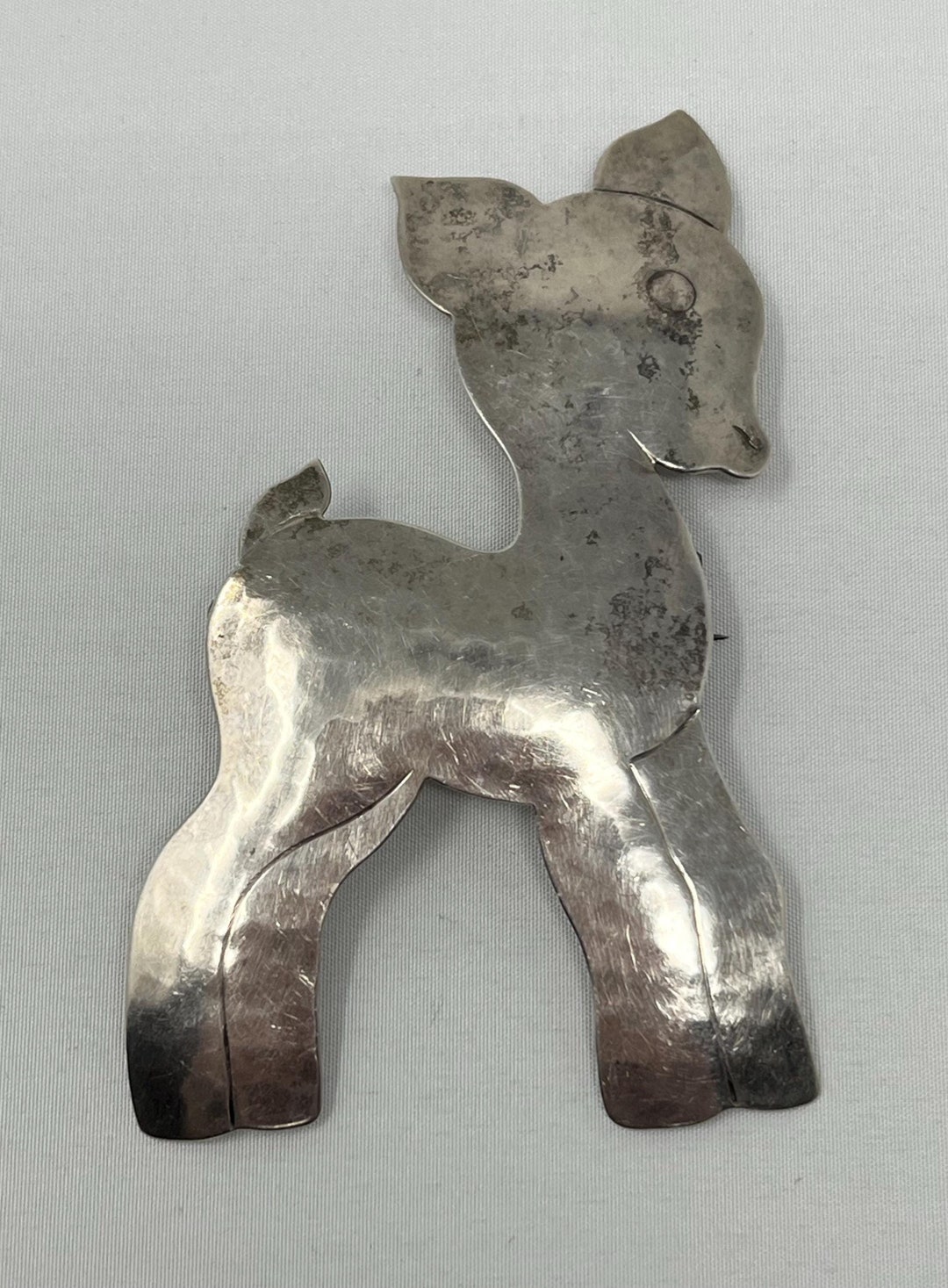1940's Sterling Silver Fawn Brooch by Fussell - Etsy