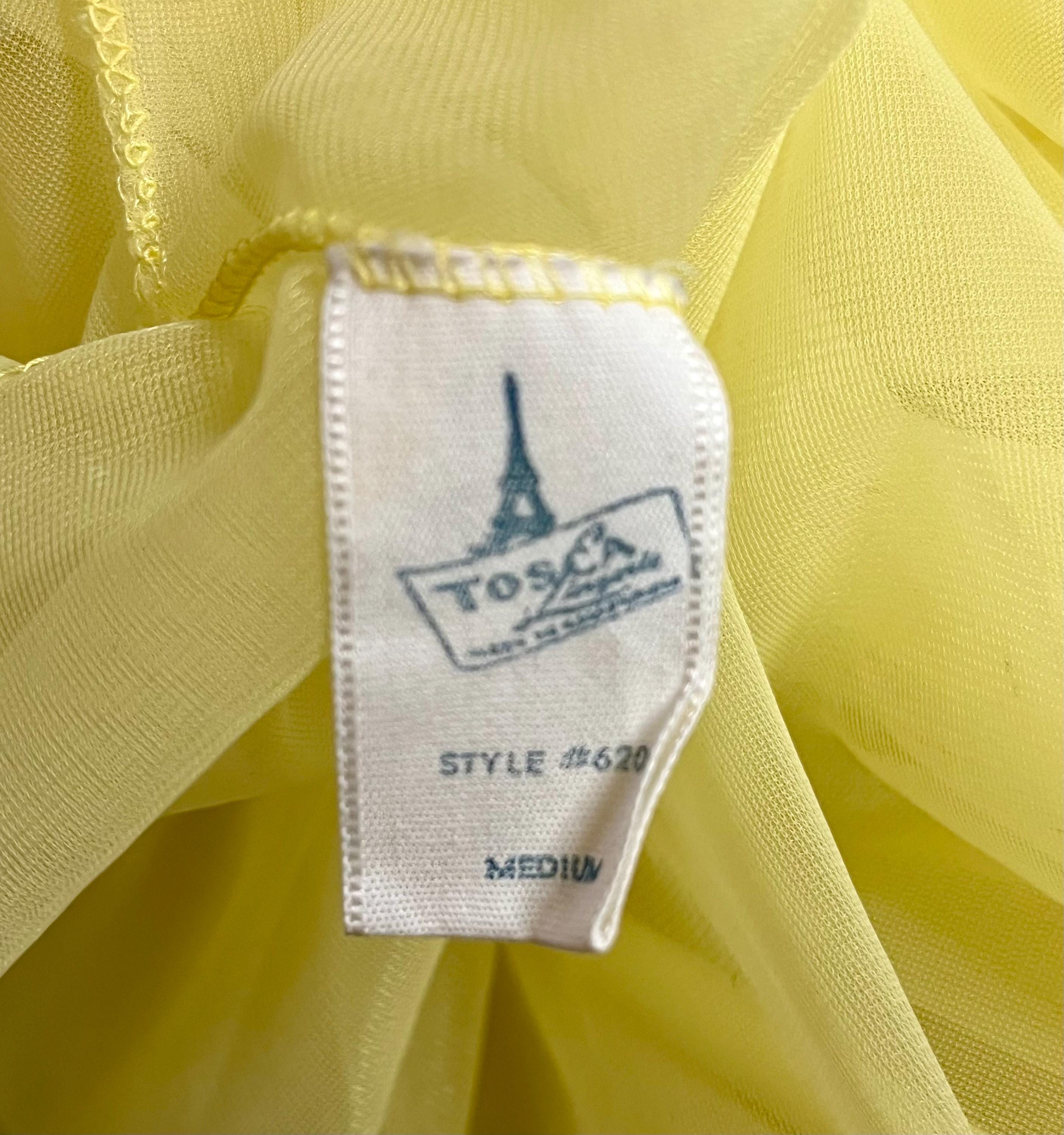 1960's Bright Yellow Full Length Peignoir Set With Lace Trim by Tosca ...