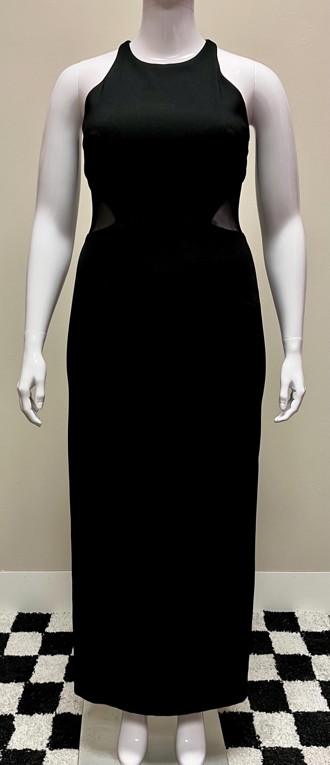 1980's-1990's Body Con With Sheer Cut Outs Maxi Prom Dress - Etsy