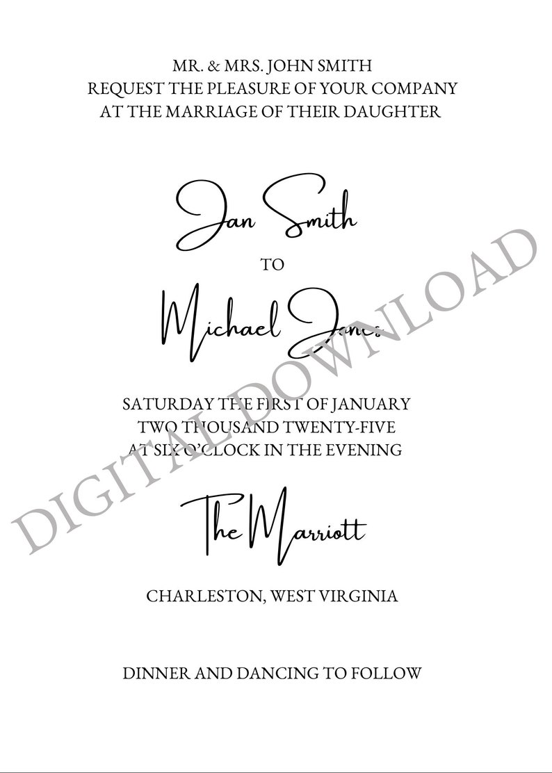 Eye Chart Wedding Invitation Bundle Printable Editable Digital Download ...