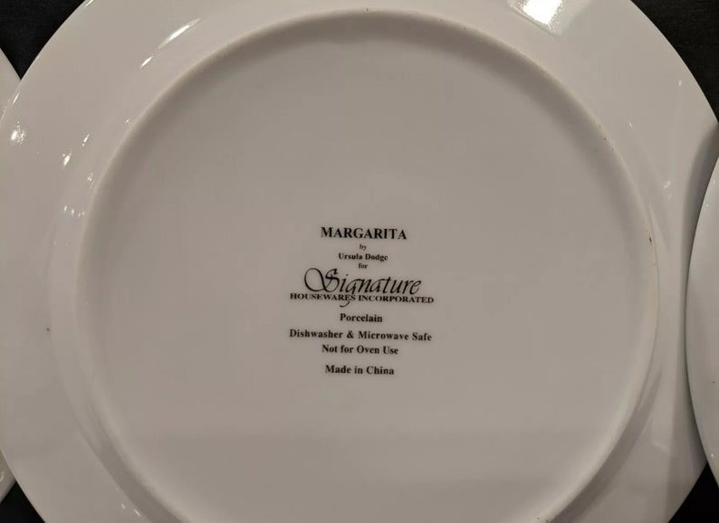 Set of 8 URSULA DODGE Artwork Porcelain Appetizer Plates 6.5" MARGARITA ...