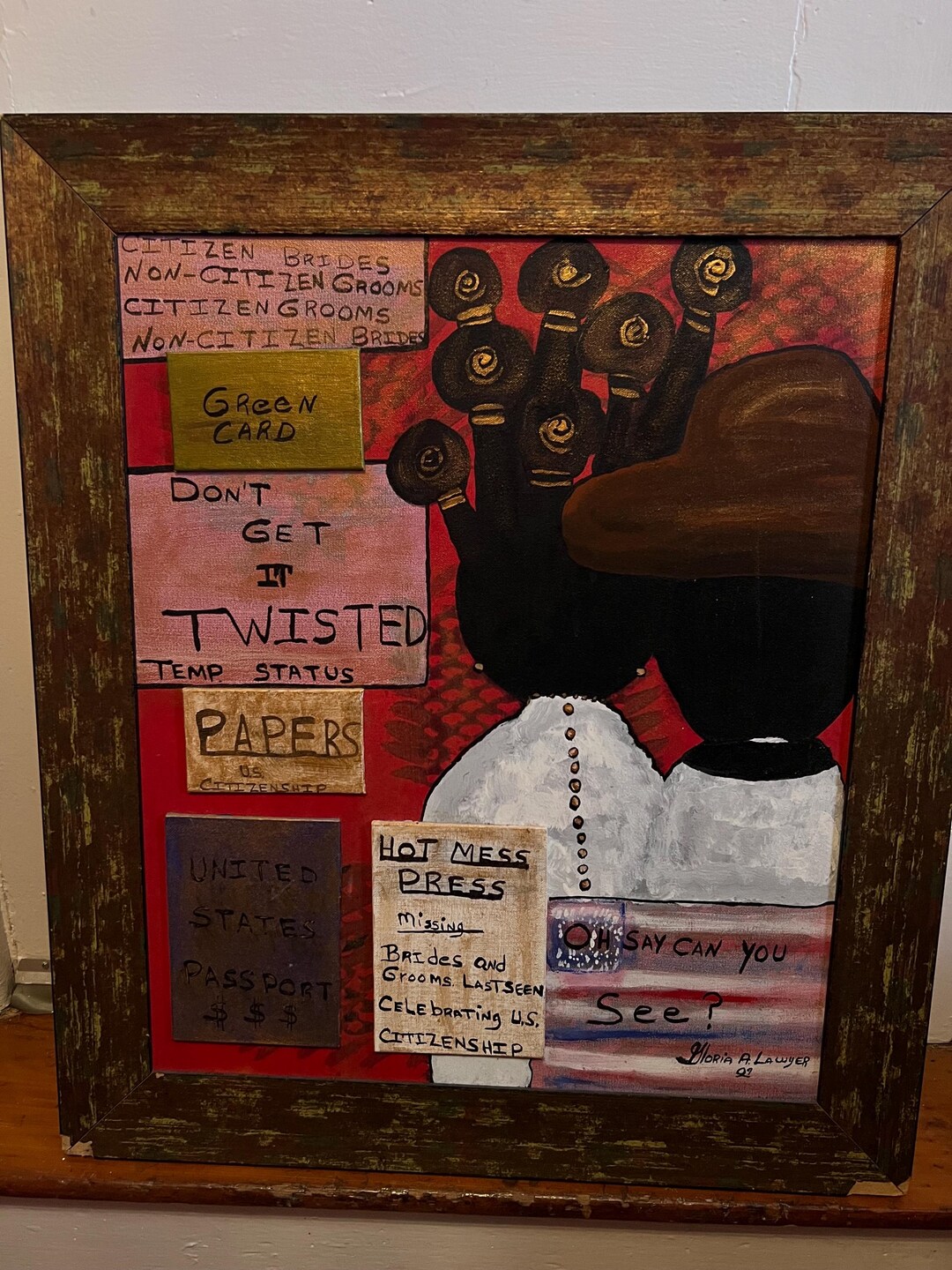 Profound African American Artist Gloria Lawyer Acrylic on Canvas ...