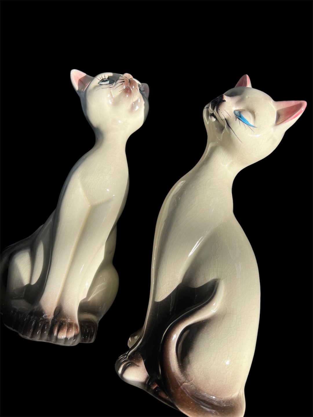Beautiful Pair of Mid Century Modern Ceramic Kitsch Siamese Cats ...