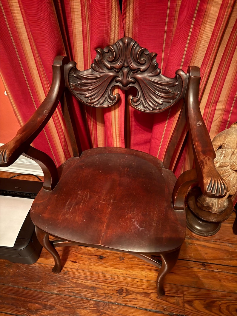 Stunning Michigan Chair Company Solid Mahogany Armchair in Beautiful ...